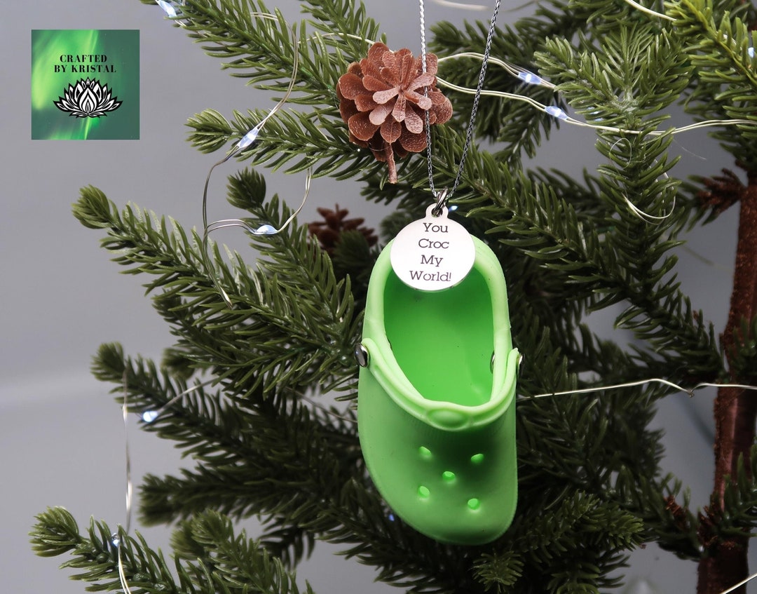 You Croc My World Christmas Tree Ornament, Mini Crocs Funny Ornament ...