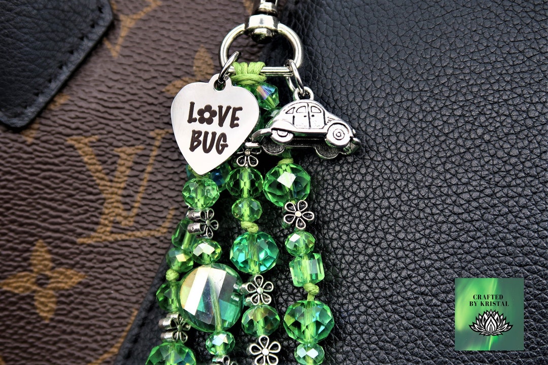Love Bug Beaded Crystal Purse Charm for Women, Green VW Beetle Gift for ...