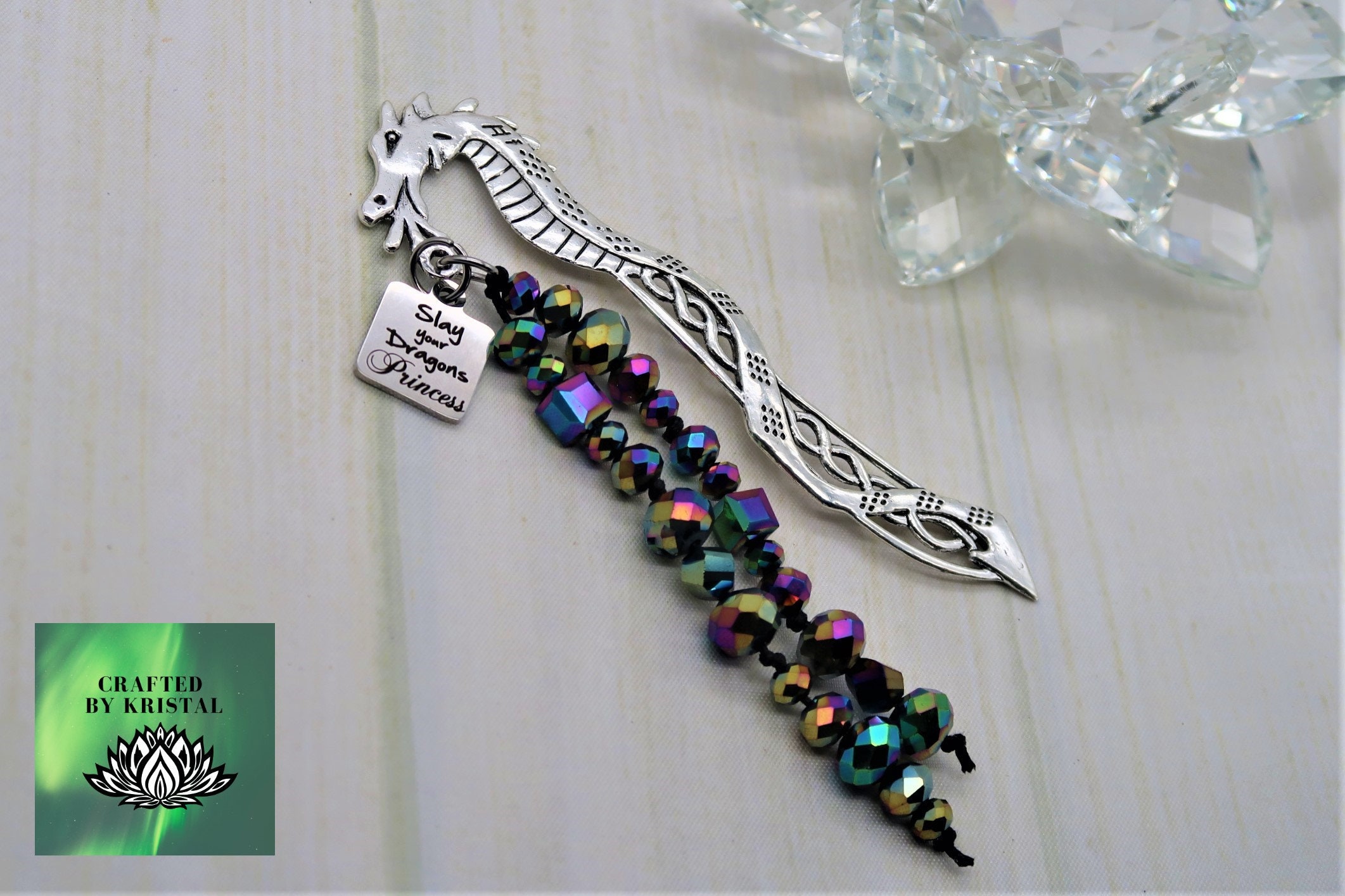 Slay your dragons princess beaded bookmark for women dragon | Etsy