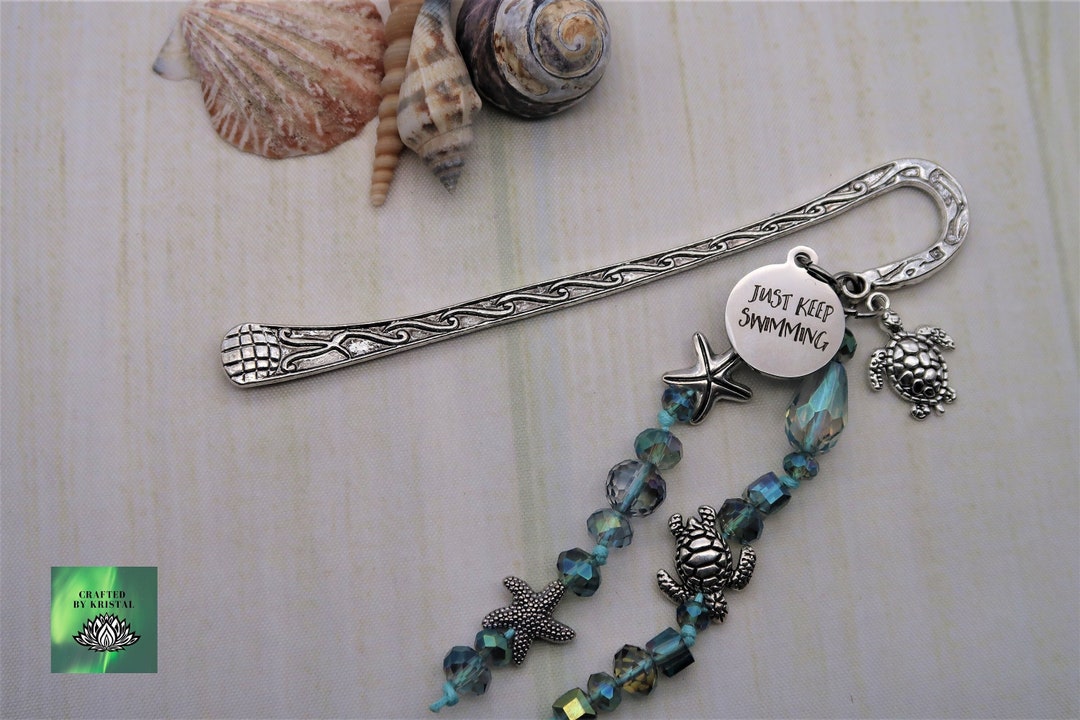 Just Keep Swimming, Beaded Bookmark for Women Swimmer Gift for Girls ...
