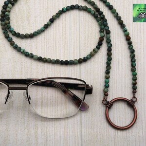 African Turquoise Glasses Chain, Beaded Eyeglasses Holder, Eyeglasses ...