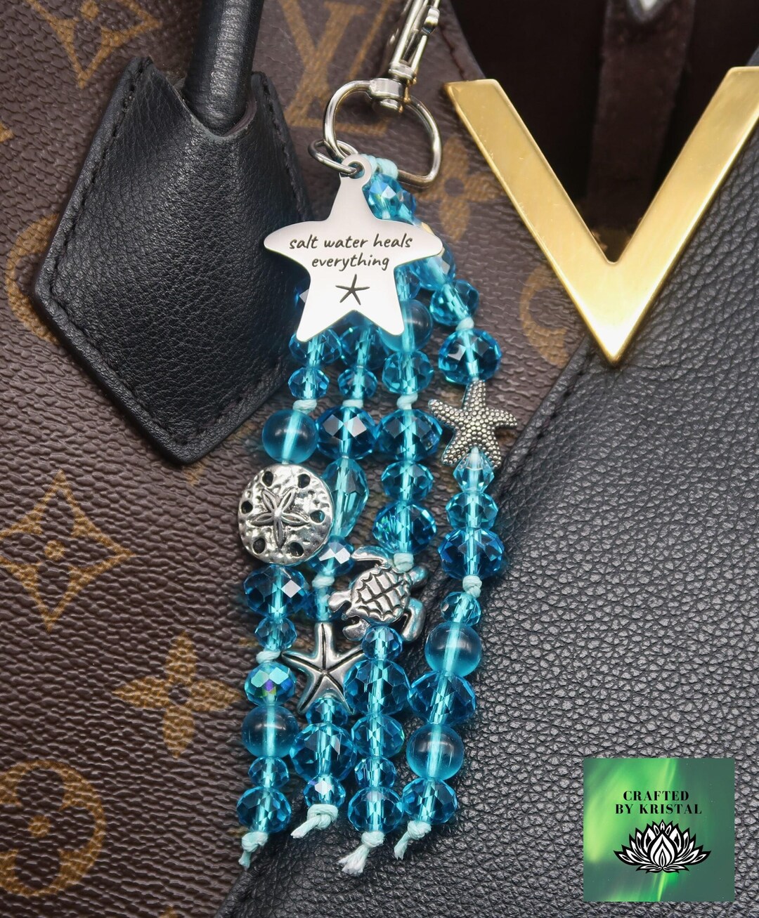 Salt Water Heals Everything, Purse Charms for Handbags, Beach Theme ...