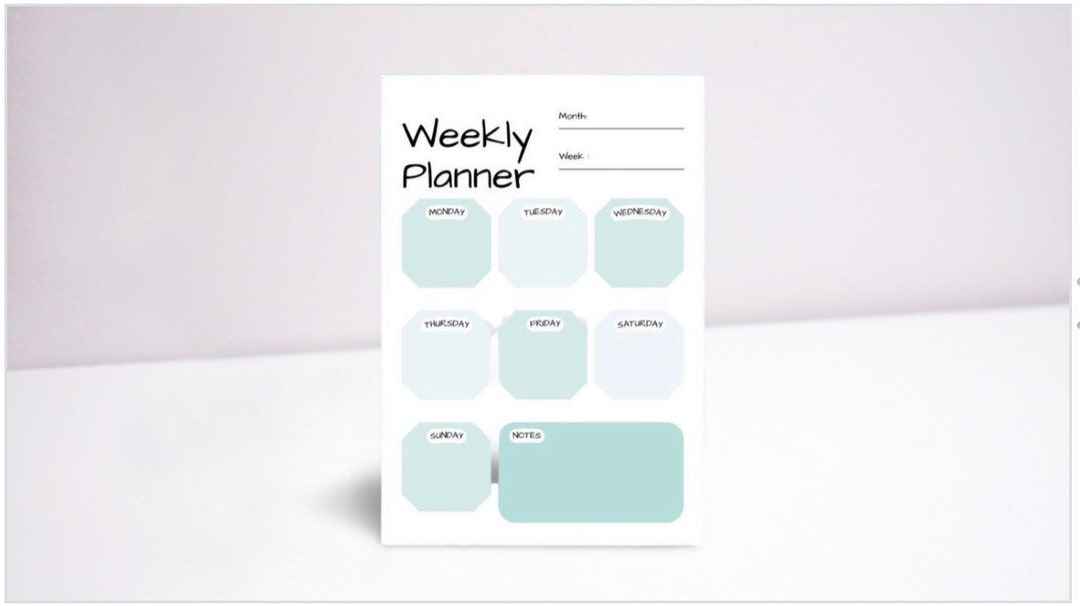 Printable Weekly Planner, Instant Download, 7 Day, Weekly Planner ...