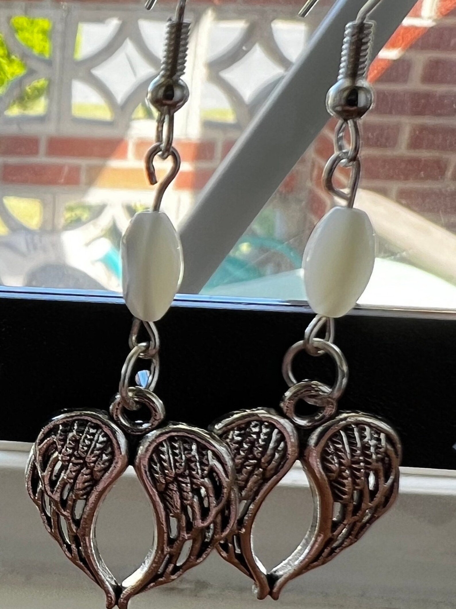 Angel Wing Drop Earrings - Etsy