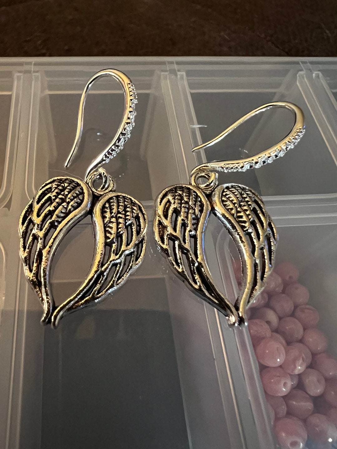 Angel Wing Drop Earrings - Etsy