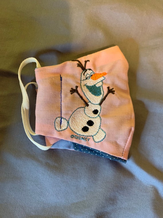 Embroidered Olaf kids face mask | Etsy