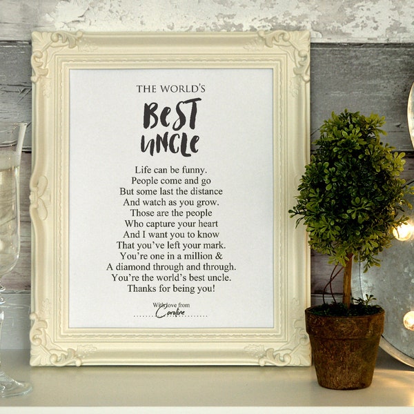 Poem for Uncle - Etsy