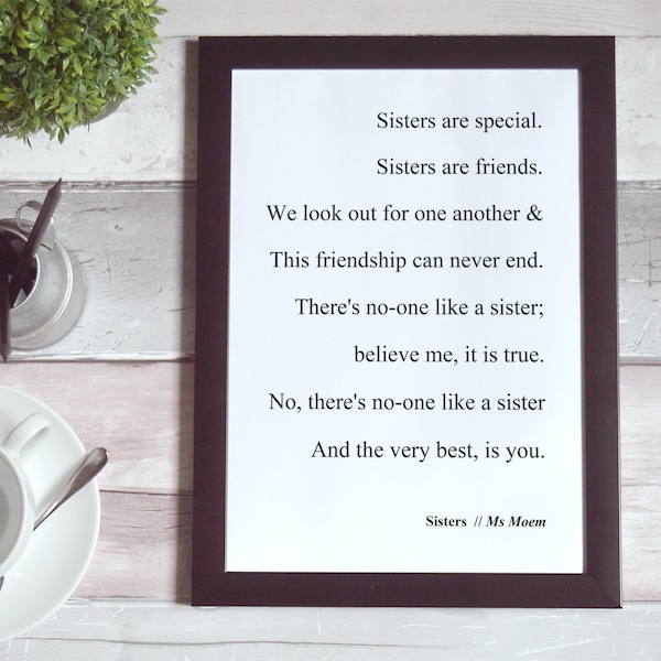 Sister Poem - Etsy