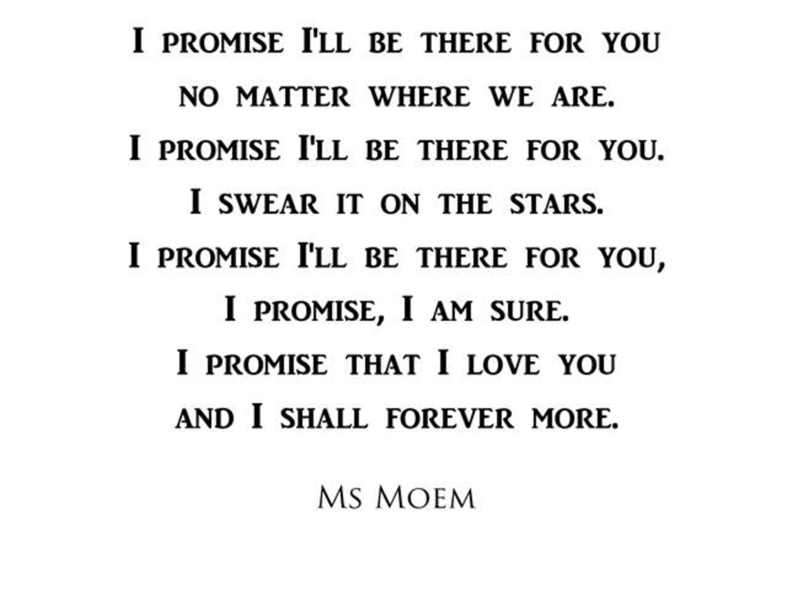 Wedding Promise Poem Printable Wedding Keepsake Words to - Etsy UK