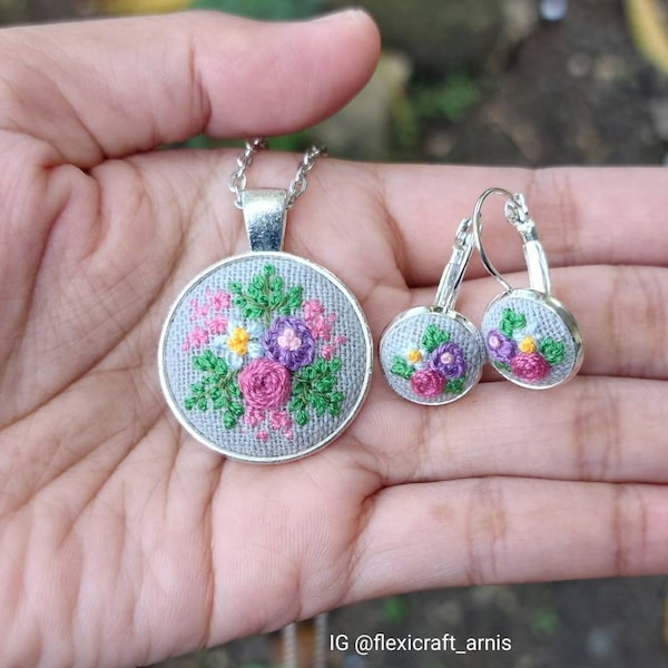Embroidered Earrings - Etsy