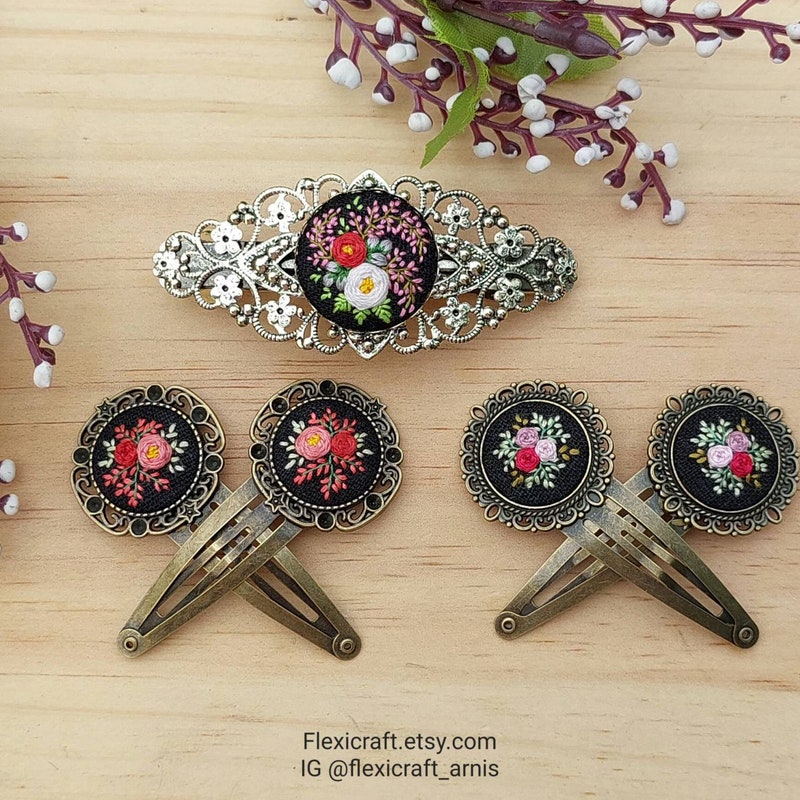 Embroidery Hair Clip - Etsy