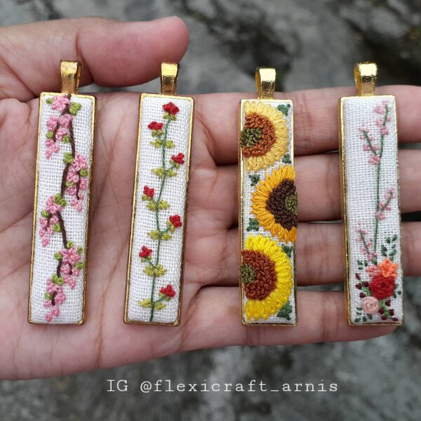 Embroidered Necklace - Etsy