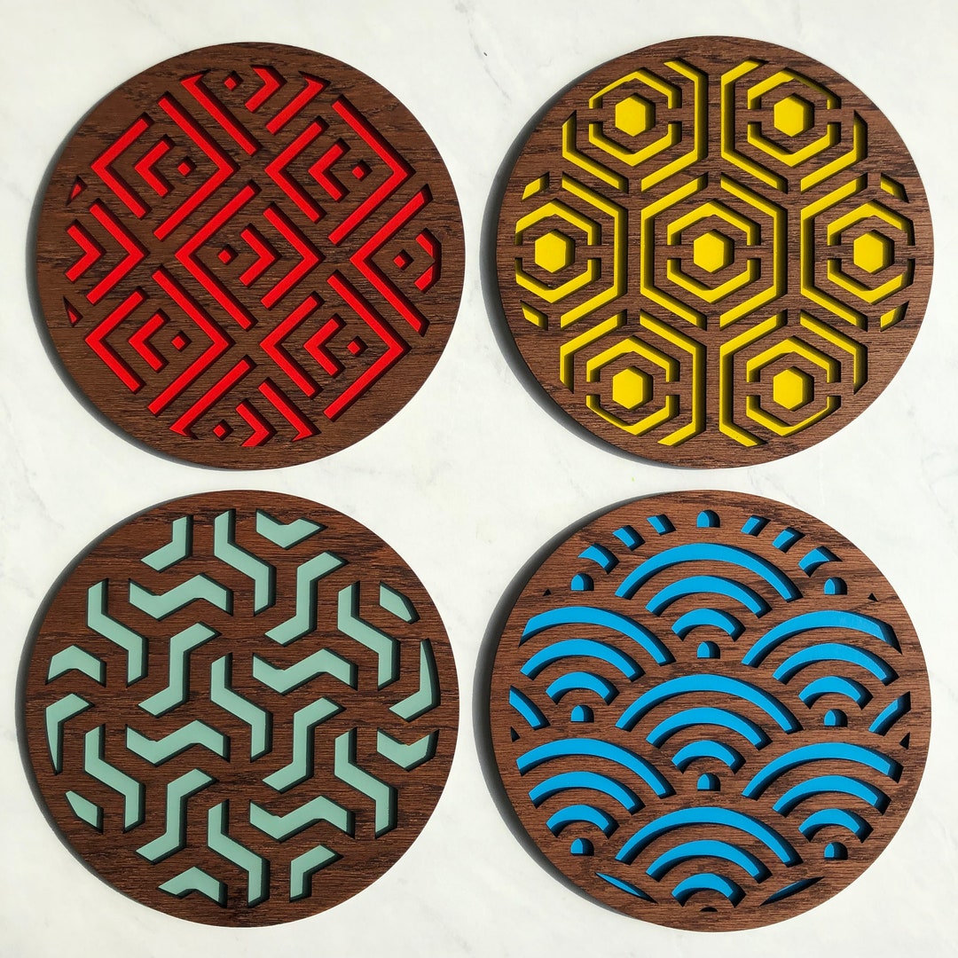 Geometric Wooden Trivets - Etsy
