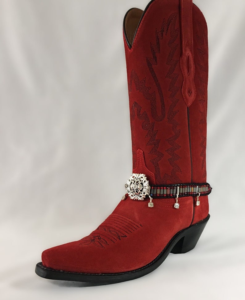 Beaded Boot Strap With Large Medallion - Etsy