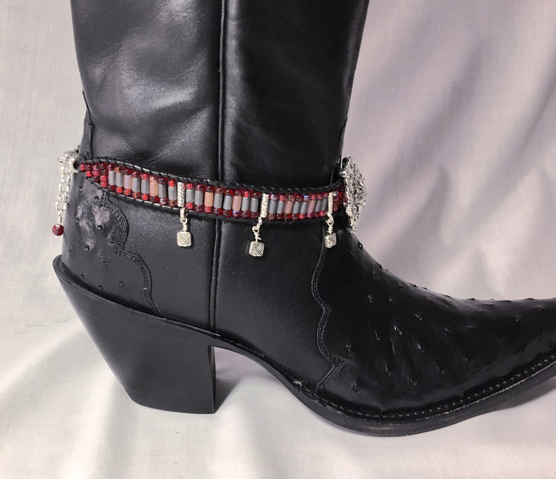 Beaded Boot Strap With Large Medallion - Etsy