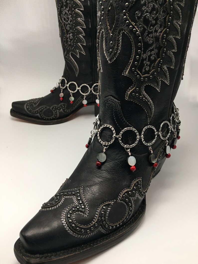 Boot Bling With Large Rings and Beads - Etsy