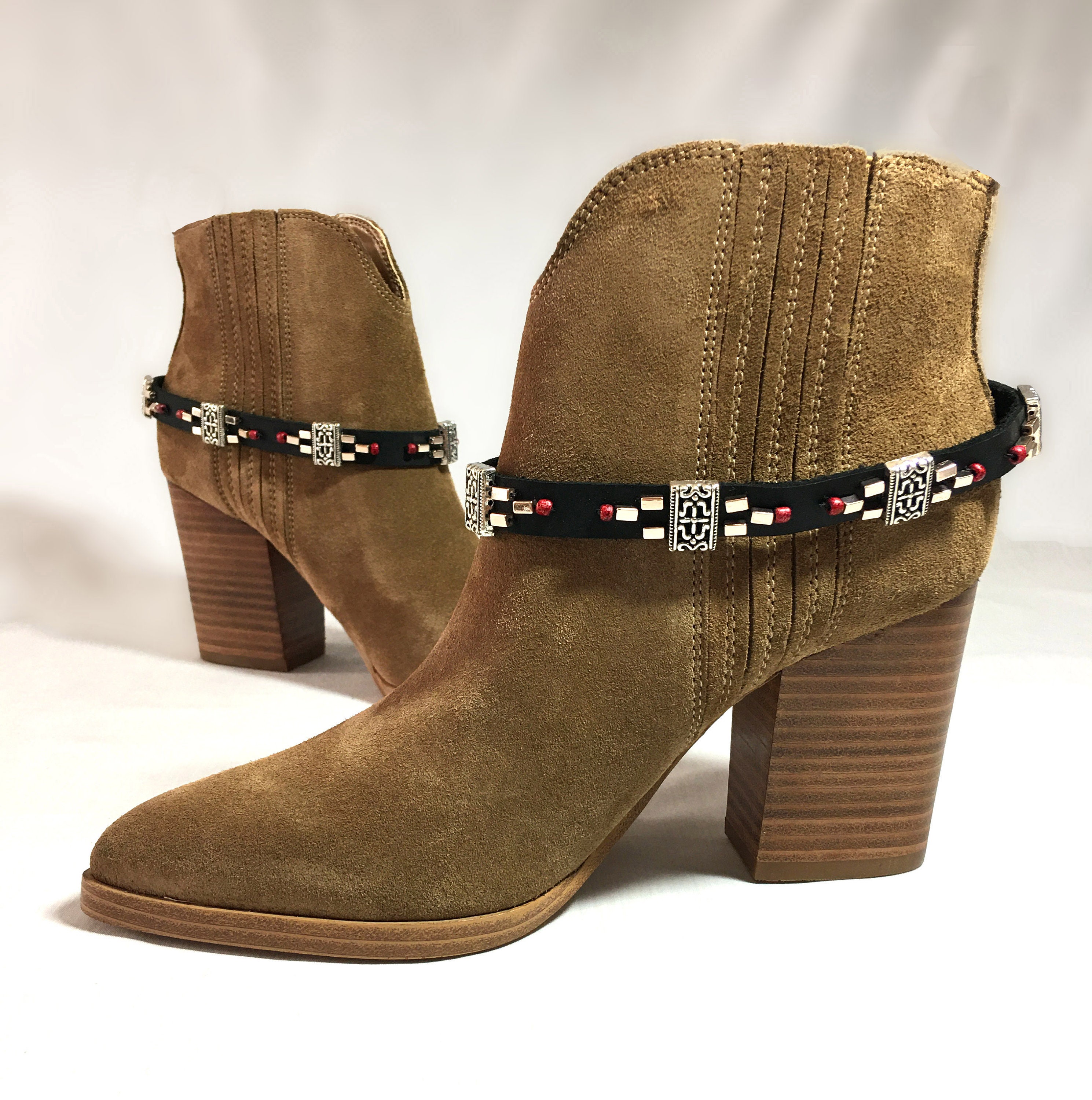 Boot Strap With Leather and Beading - Etsy