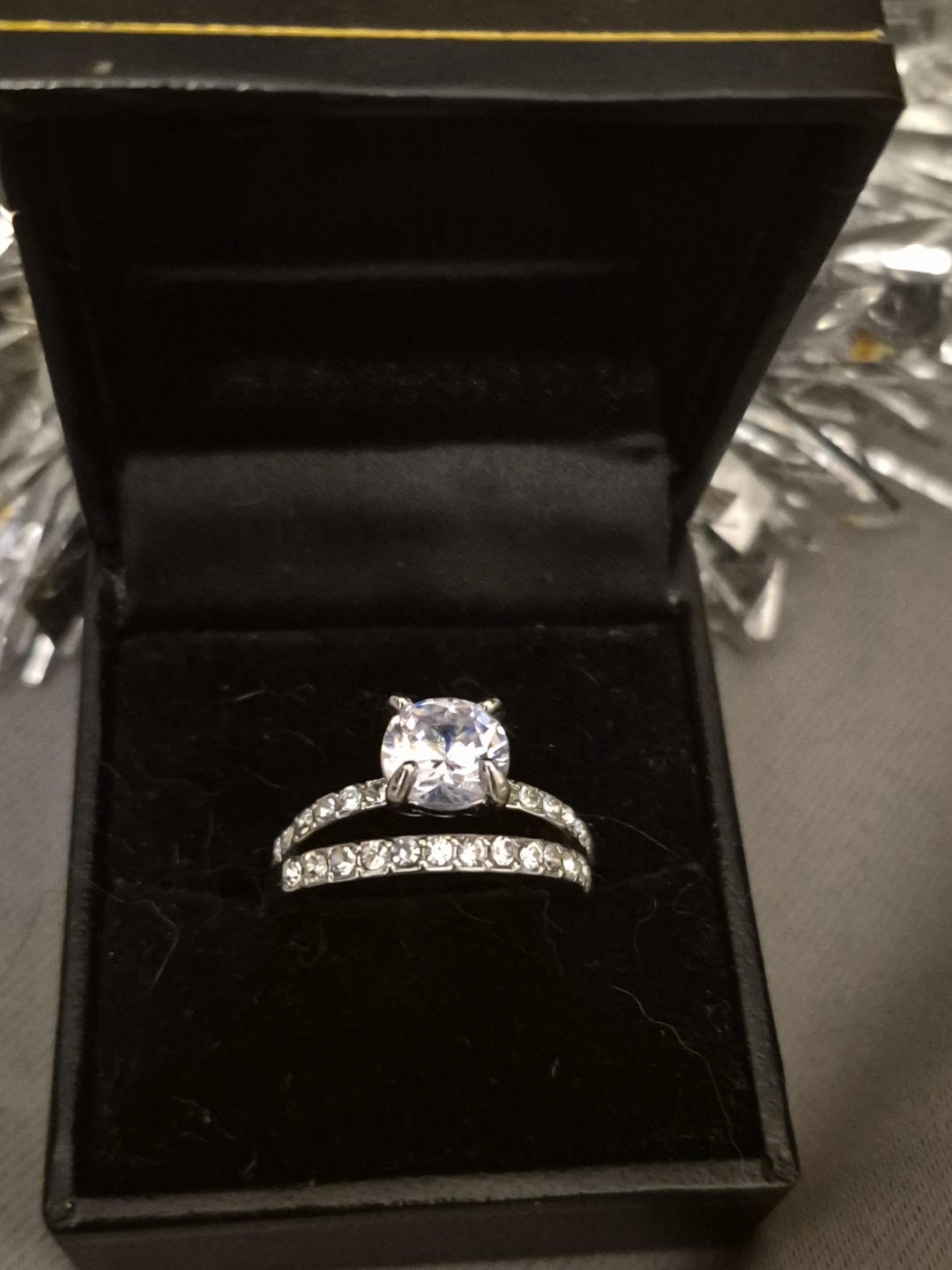 Silver Gold Filled 2pc Engagement Ring Sz 7 - Etsy