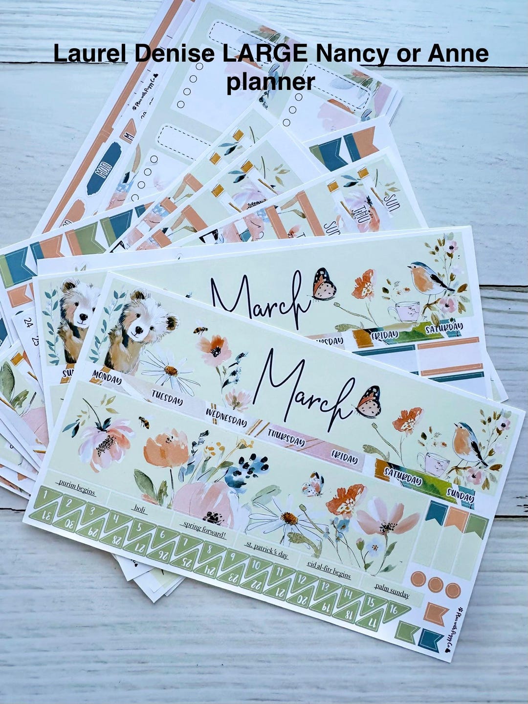 March 2026 for the Laurel Denise LARGE Anne and Nancy Planners - Etsy
