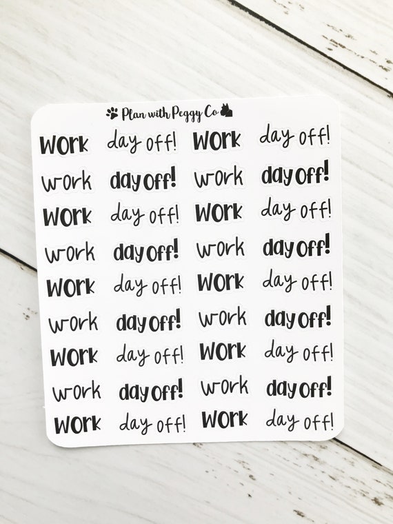 Work and Day off Script | Etsy