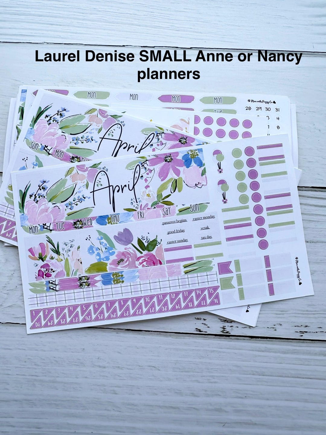 April 2026 for the SMALL Laurel Denise Anne and Nancy Planners - Etsy