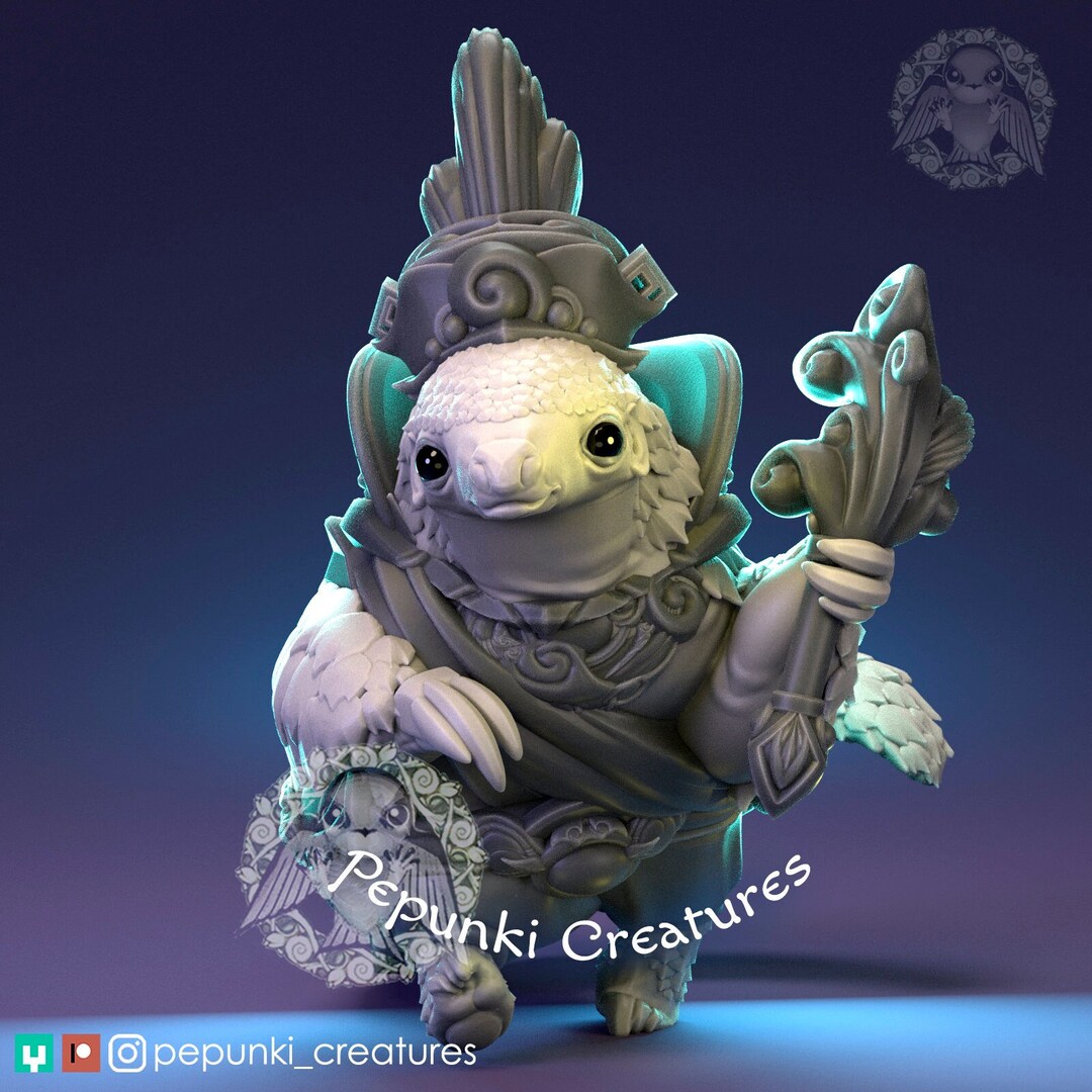 Pangolin - Noble - Staff - Pepunki Creatures - 3D Printed Miniature ...