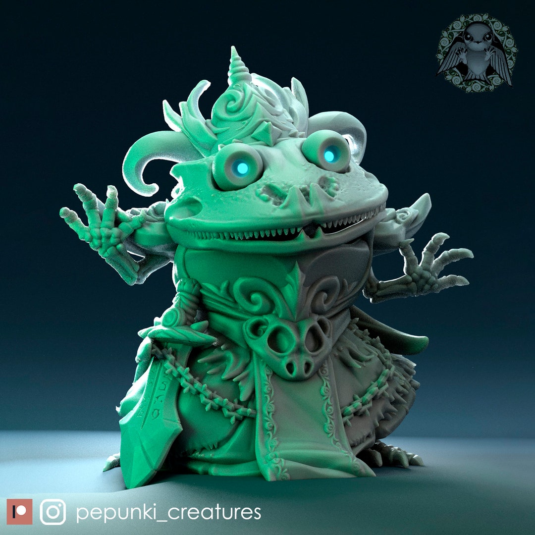 The Frog Lich - Pepunki Creatures - 3D Printed Miniature - Gaming ...