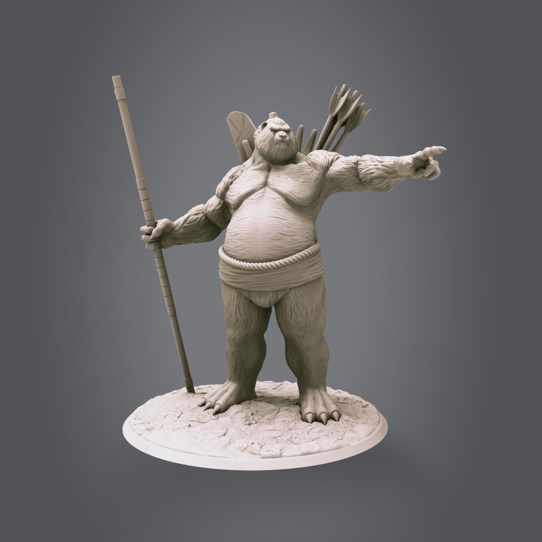 Sumo Panda Chief 3D Printed Miniature Designed by Clynche Gaming - Etsy