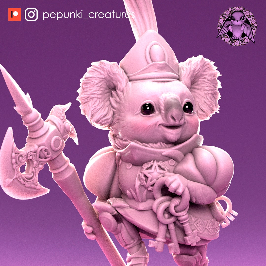 Koala City Guard - Pepunki Creatures - 3D Printed Miniature - Gaming ...