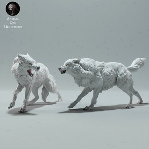 Arctic Wolves 2 Styles 3D Printed Designed by Animal Den Miniatures ...
