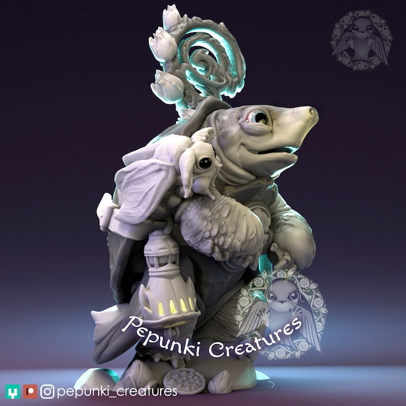 Pig Nose Turtle Druid - Pepunki Creatures - 3D Printed Miniature ...