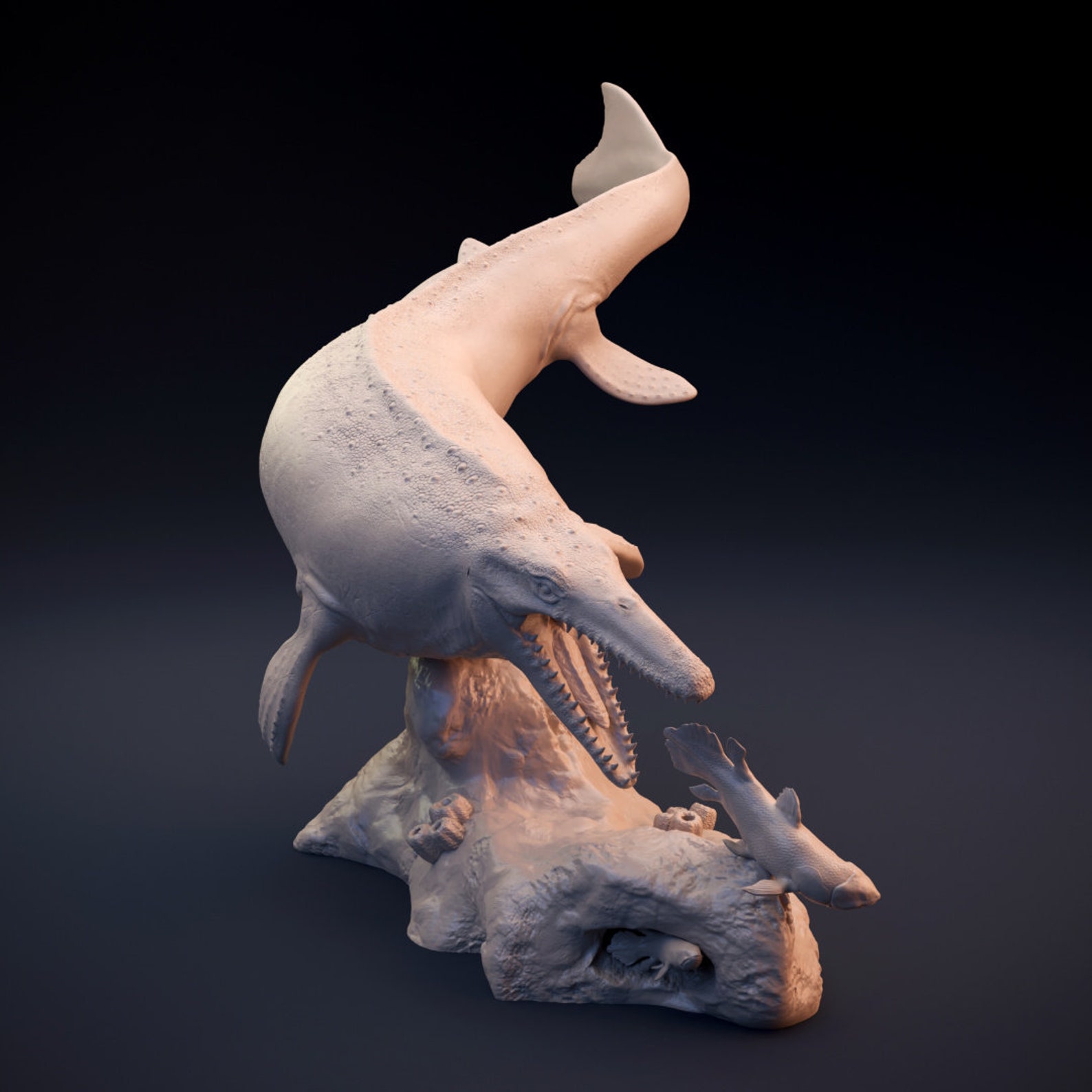Mosasaur Hunting Coelacanth Designed by Dino and Dog 3D - Etsy