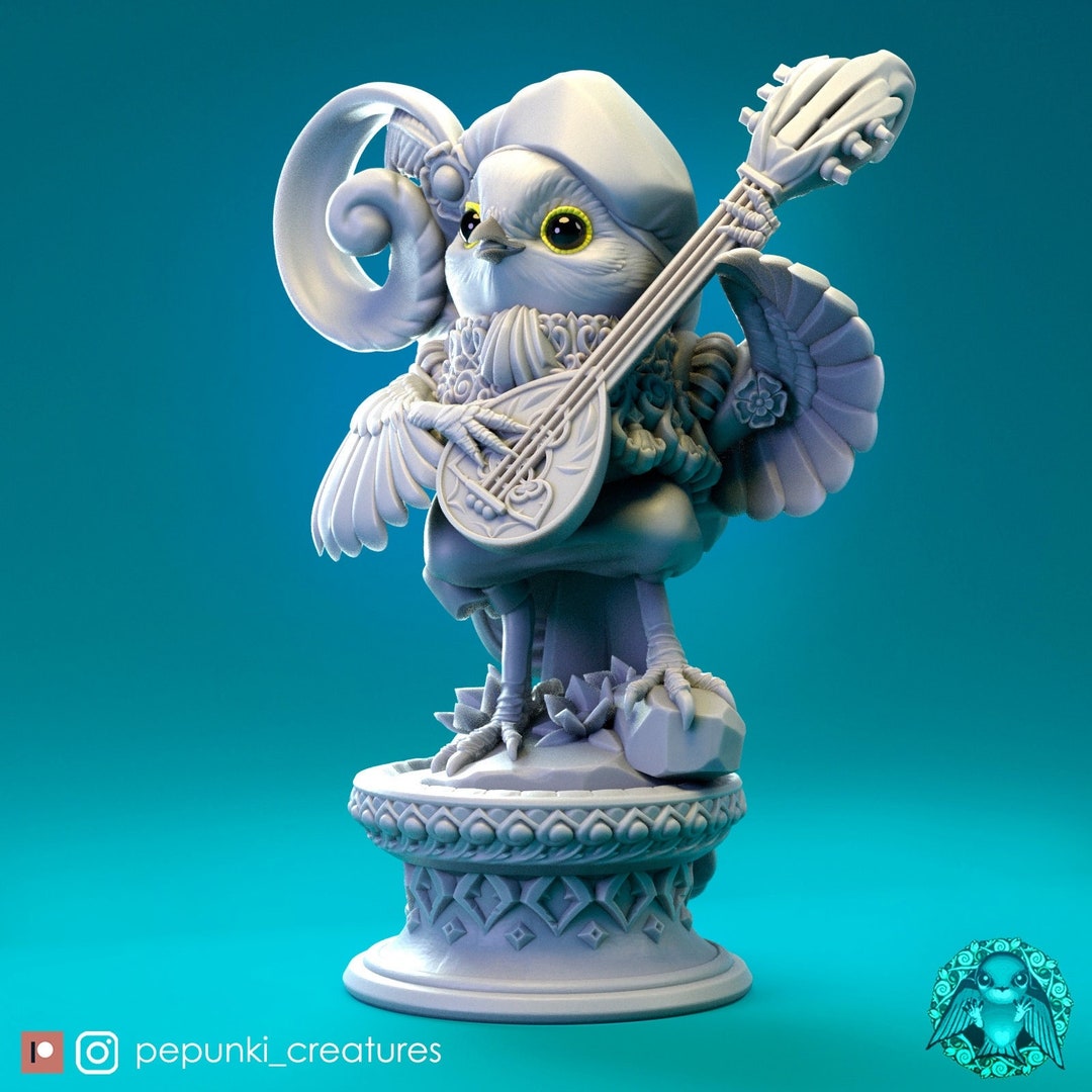 The Little Birb Bard Bird 3D Printed Miniature for Gaming Display ...