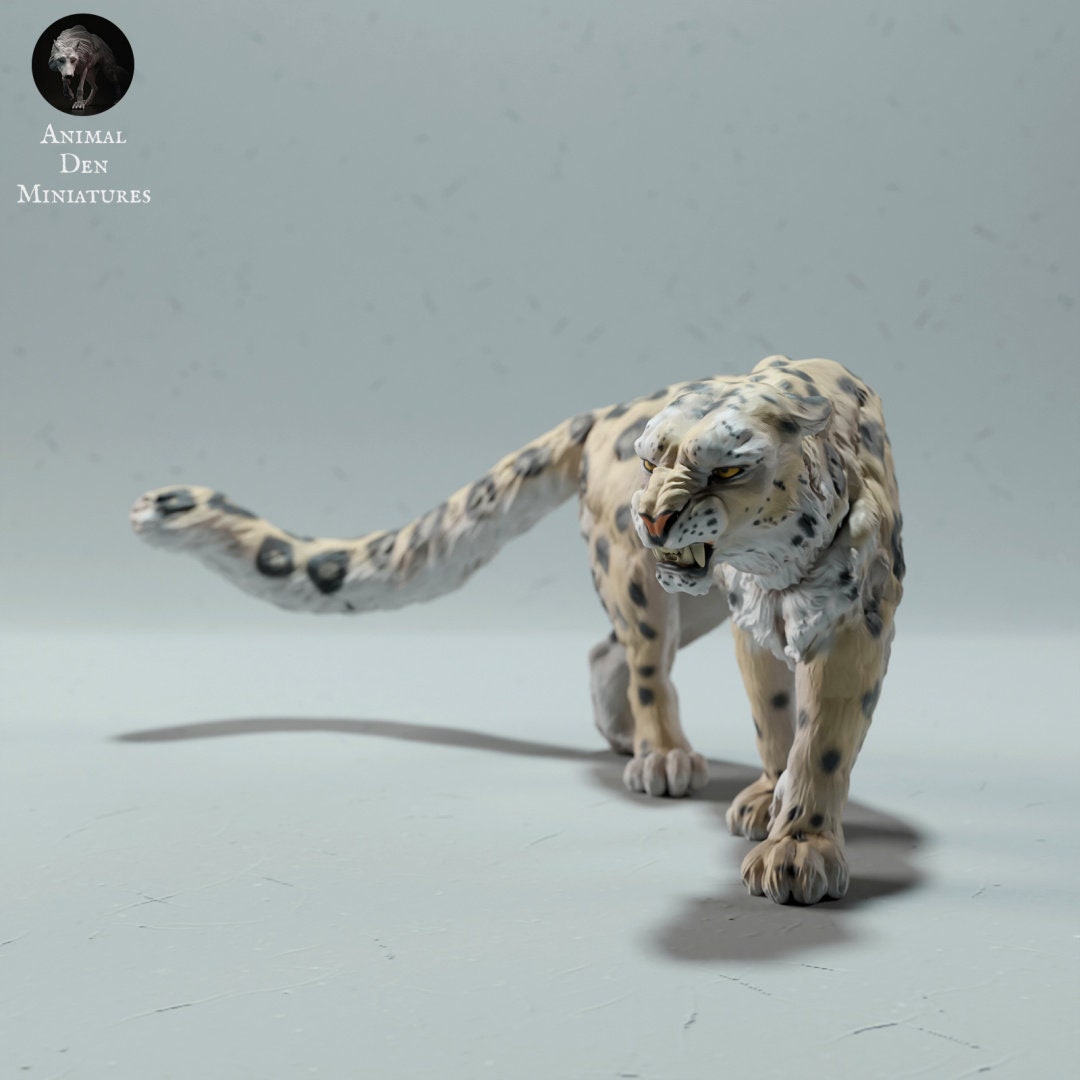 Snow Leopard 2 Poses 3D Printed Miniature Figurine - Etsy