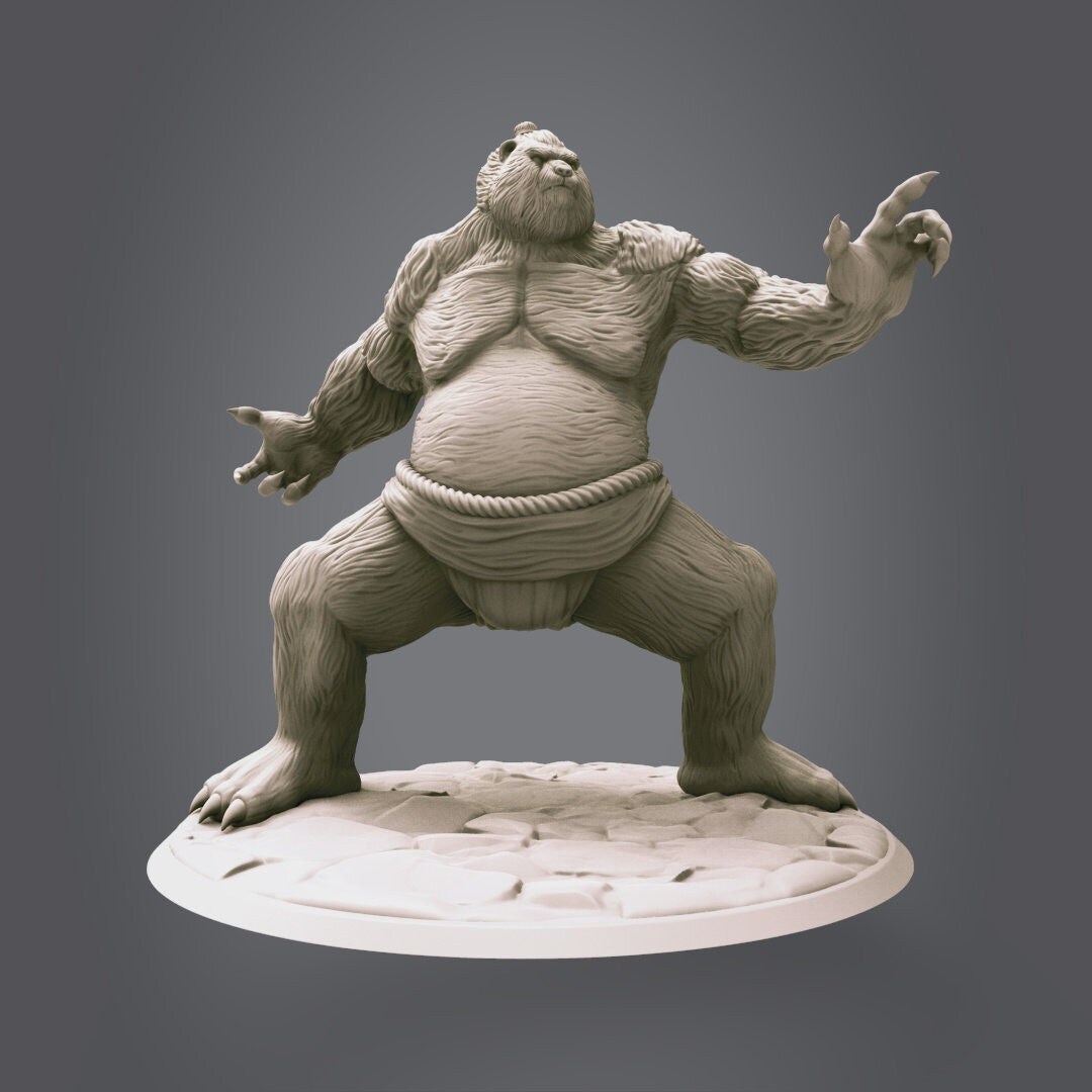Sumo Panda 3D Printed Miniature Designed by Clynche Gaming - Etsy