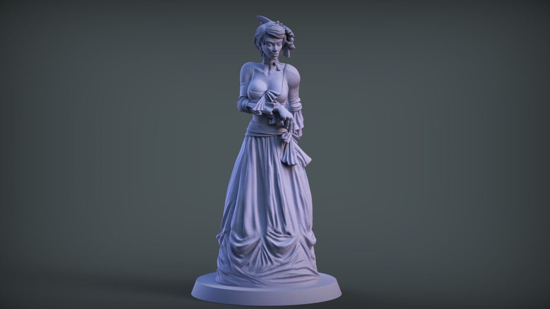 Female Vampire 2 Dress Styles 3D Printed Miniature Designed by ...