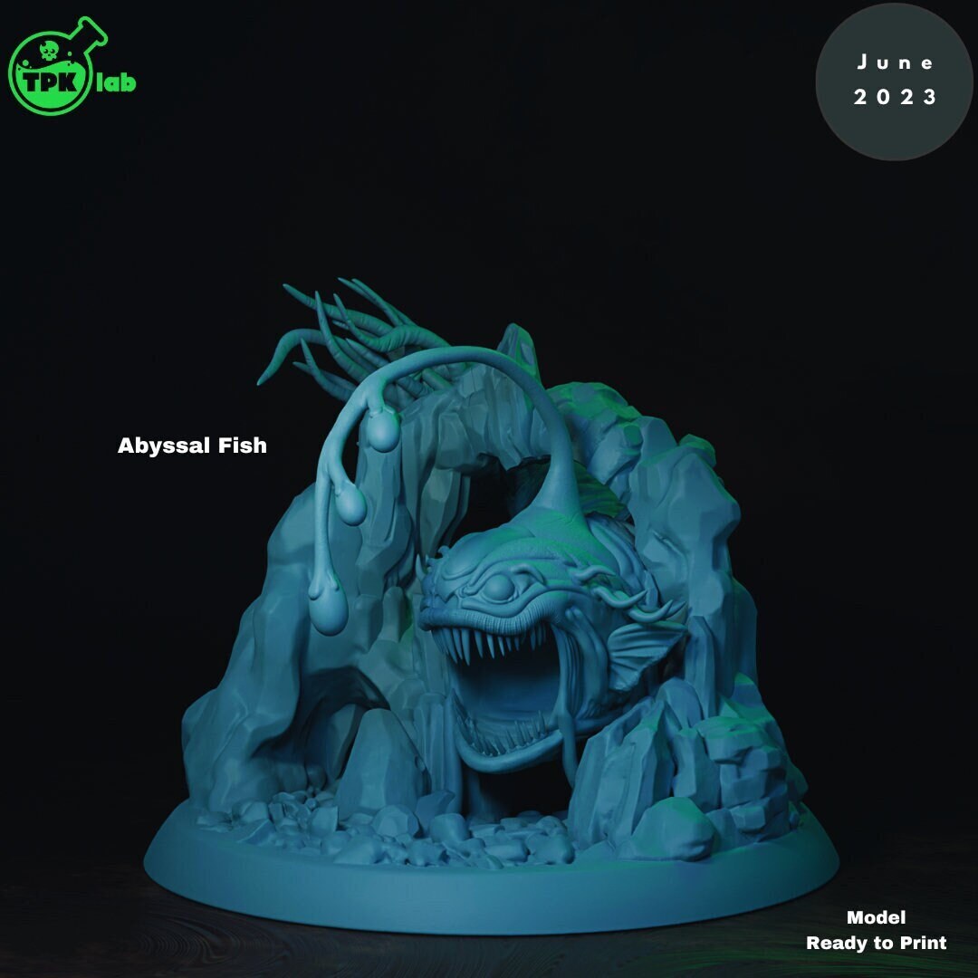 Abyssal Fish Under the Sea 3D Printed Miniature Designed by TPK Labs ...