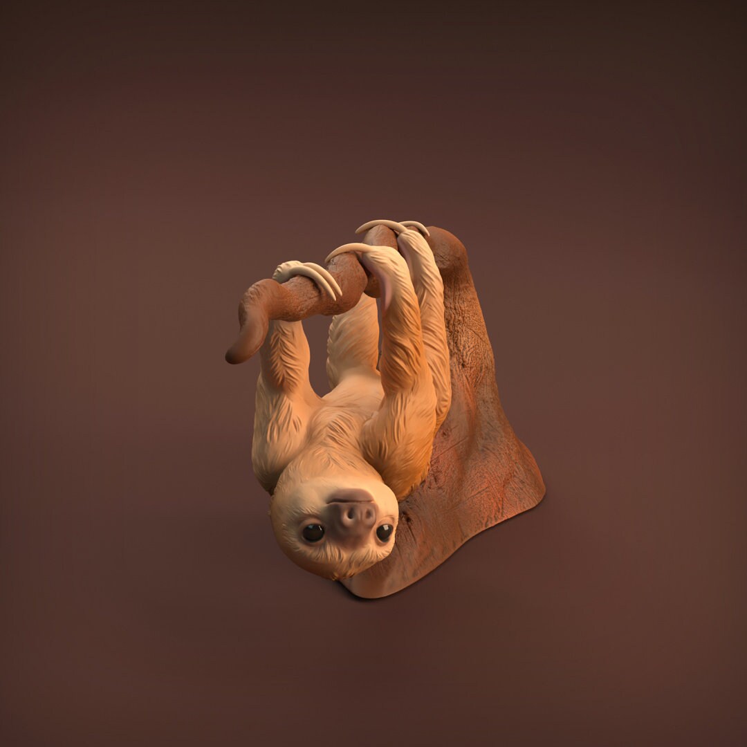 Baby Sloth - 3D Printed Figurine - Sculpture - DIY Paint Your Own - Etsy