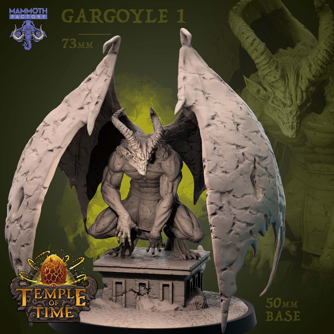Gargoyle 4 Poses Temple of Time 3D Printed Miniature Designed by ...