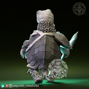 Land Turtle With Spear Spearman Pepunki Creatures 3D Printed Miniature ...