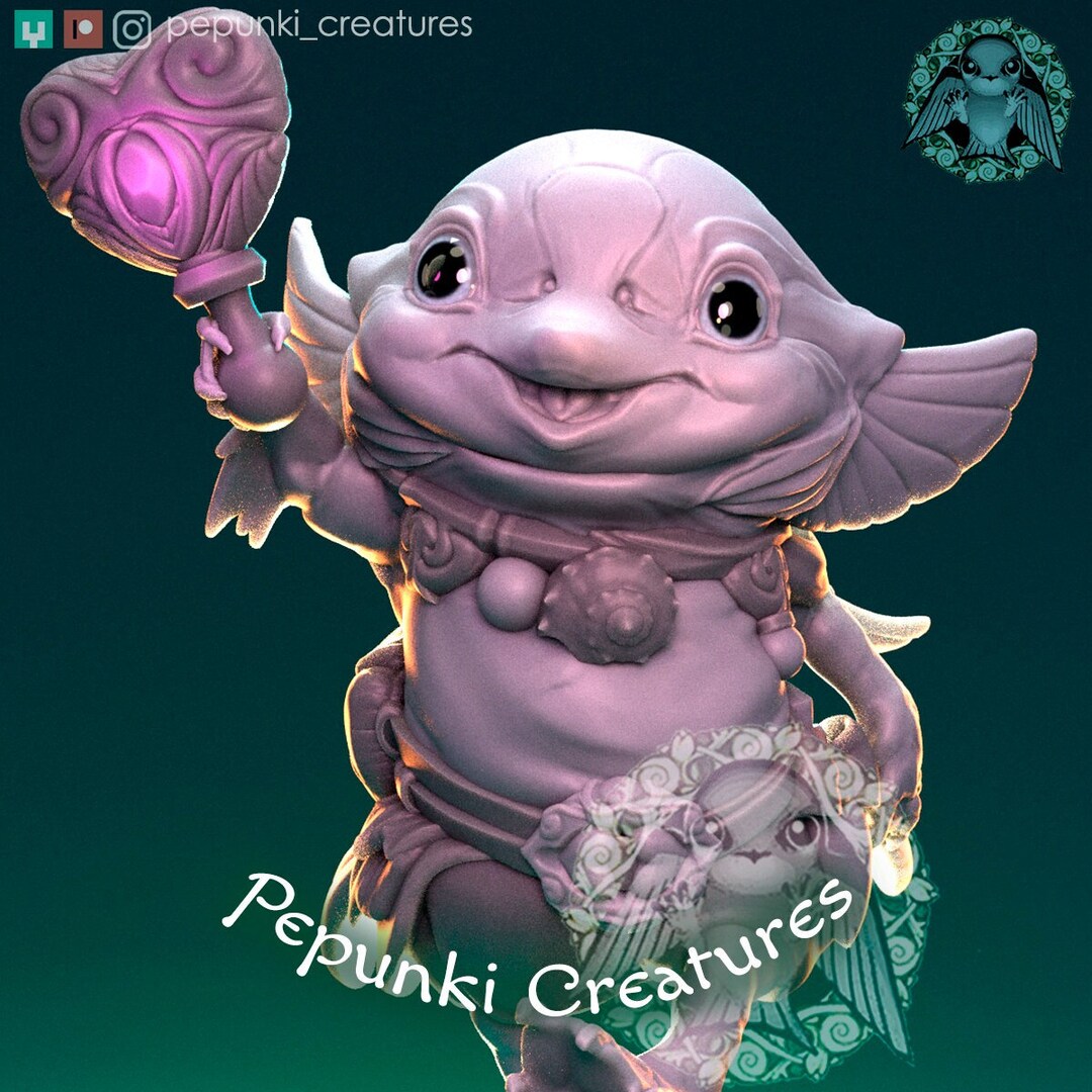 Sea Creature - Pepunki Creatures - 3D Printed Miniature - Gaming ...