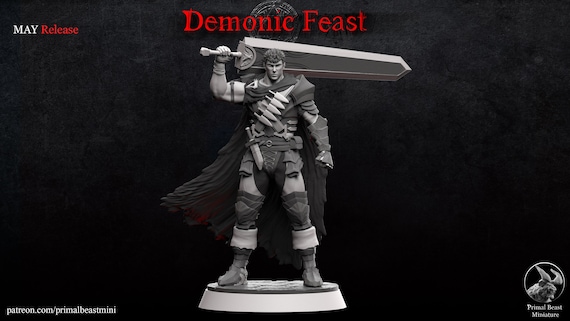 Dark Swordsman Demonic Feast by Primal Beast Mini 3D - Etsy