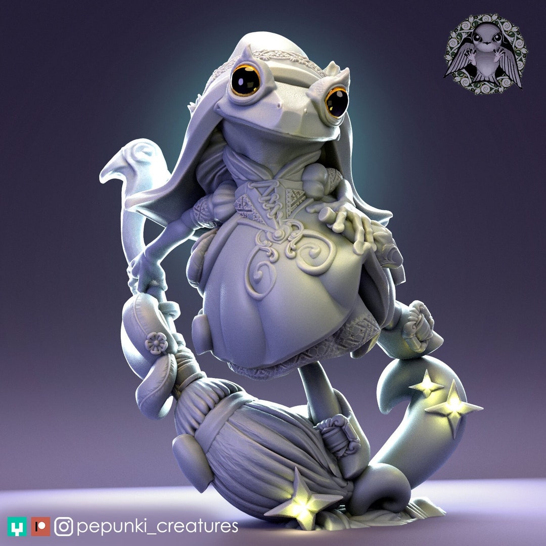 Broom Frog - Pepunki Creatures - 3D Printed Miniature - Gaming ...