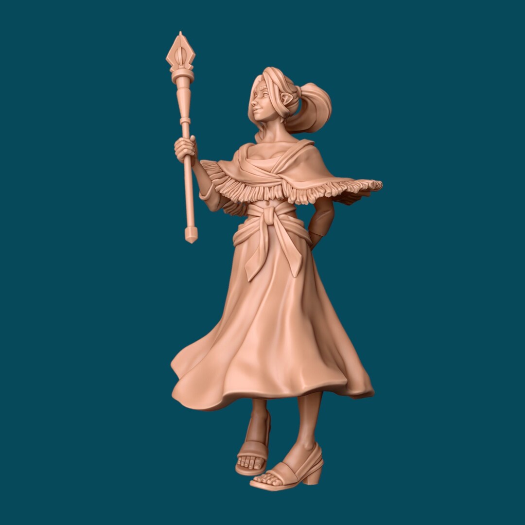 Valeria A Graceful Cleric 3D Printed Miniature Designed by Awkward ...