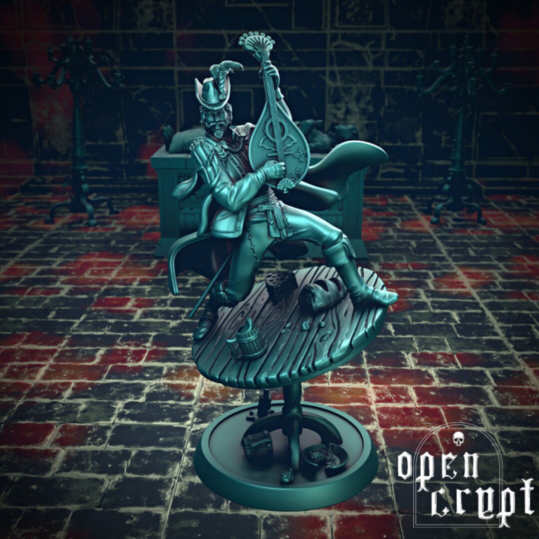 Fred Male Bard the Open Crypt 3D Printed Miniature - Etsy