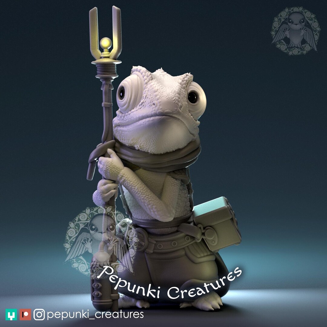 Chameleon Mech - Lizard - Pepunki Creatures - 3D Printed Miniature ...