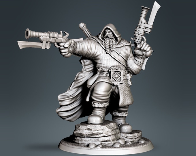 Dwarf Gunslinger 3D Printed Miniature Designed by Clynche Gaming - Etsy