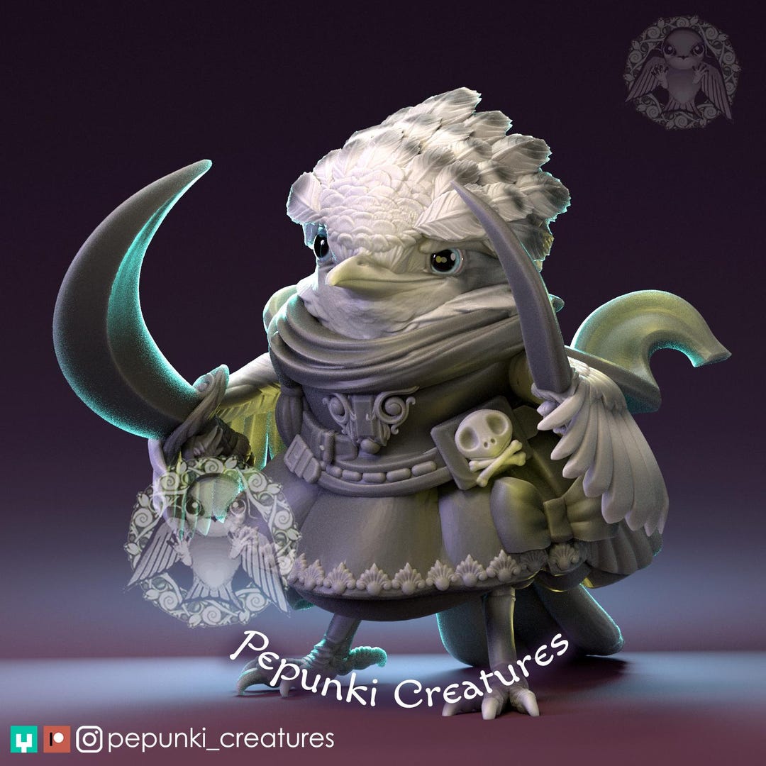 Flycatcher Lady Pirate - Parrot Bird - Pepunki Creatures - 3D Printed ...