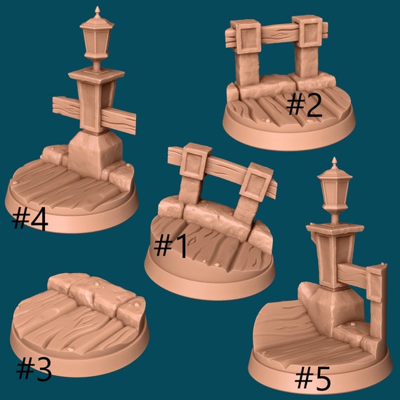 Bridge Bases 5 Styles 3D Printed Miniature Designed by - Etsy