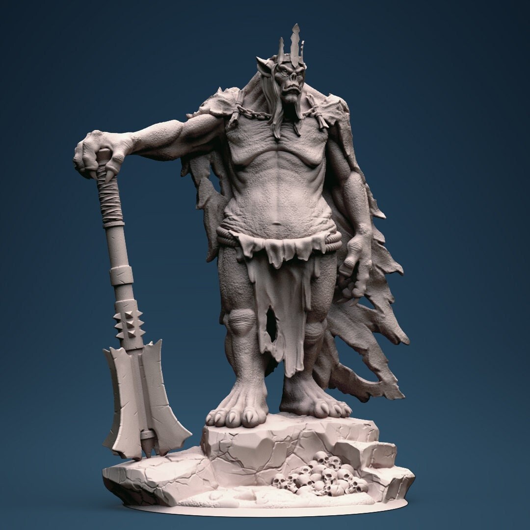 Goblin King Chief 3D Printed Miniature Designed by Clynche Tabletop ...